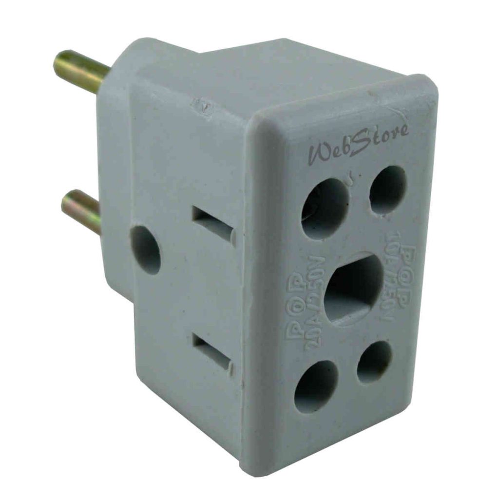 Adaptador de Tomadas Universal 10A ampéres, 2 e 3 pinos e pino chato ...