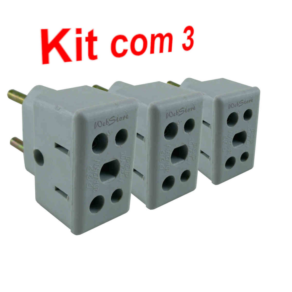 Adaptador de tomadas Universal 10A e 20A Kit 3 un - WebStore